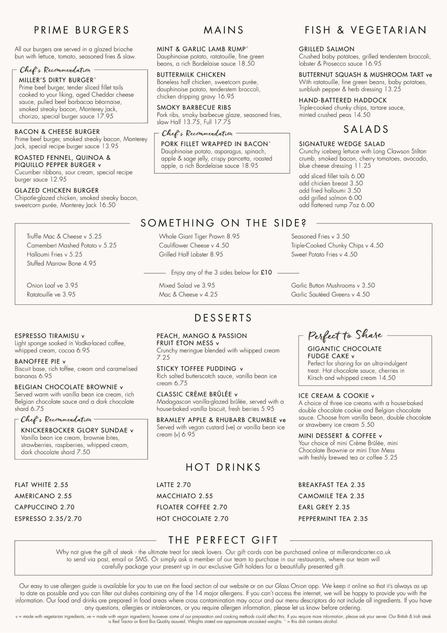 Miller & Carter Menu Prices (December 2025 Update)